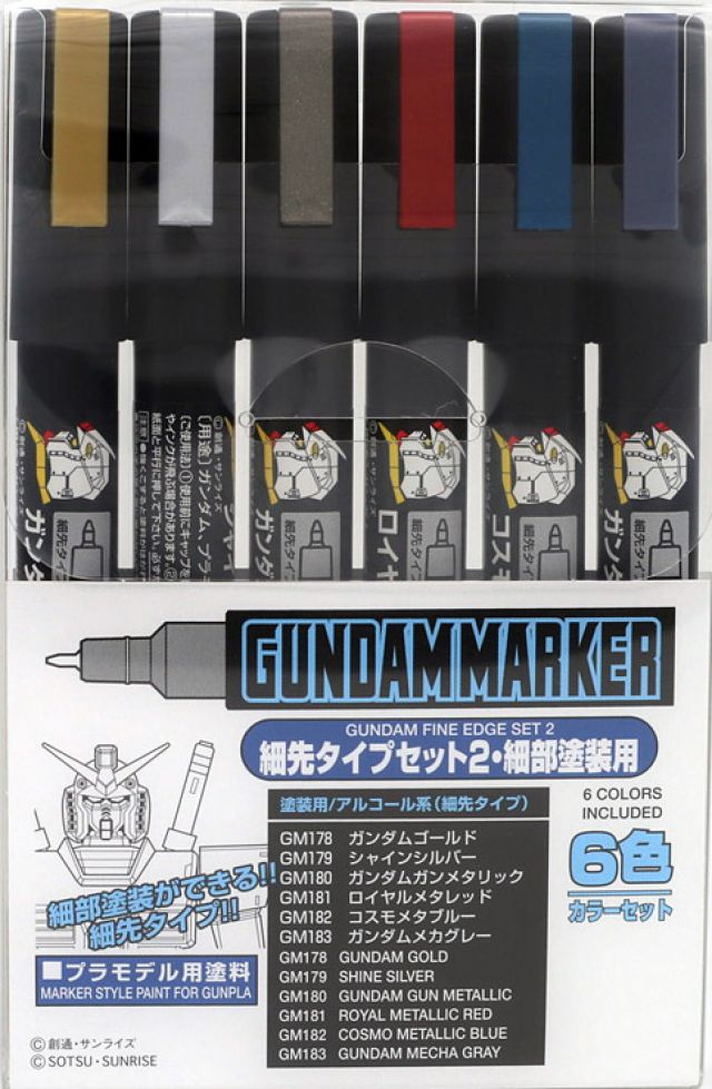 GMS126 Gundam Marker Set - Gundam Fine Edge Set 2 – MOTHERBASE